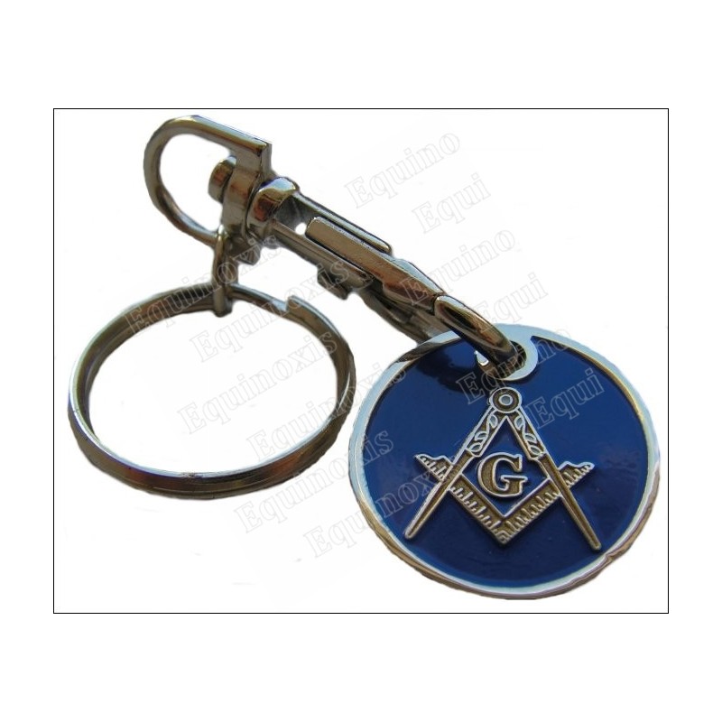Masonic trolley token – Square-and-compass – Blue enamel