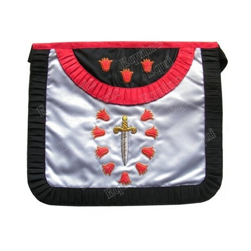 Satin Masonic apron – French Chapter – 1st Order – Rounded angles
