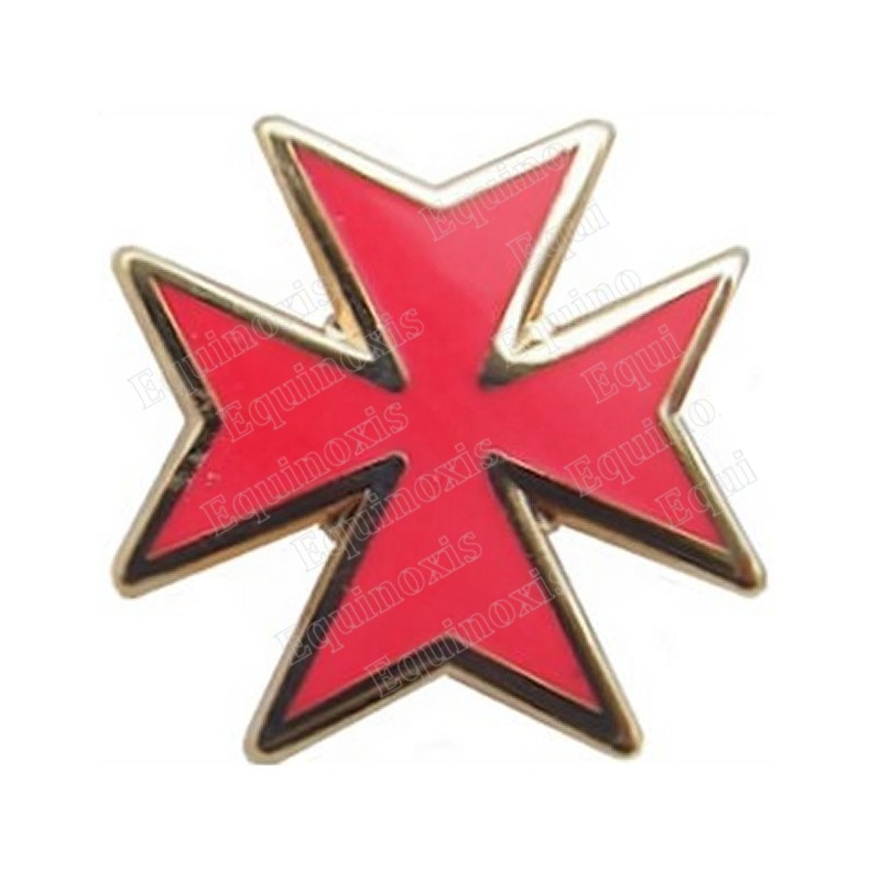 Masonic lapel pin – Templar cross – Red enamel