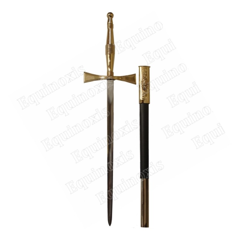 Short Masonic sword – Epée courte à pommeau doré avec fourreau